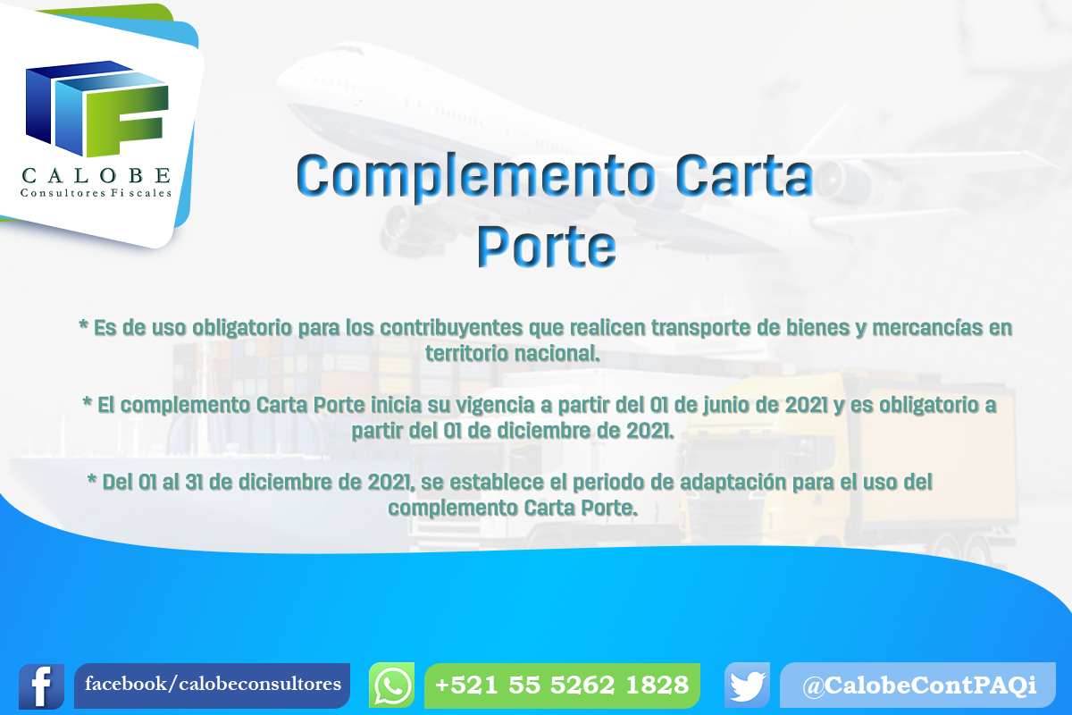 SAT Actualiza el Complemento de Carta Porte versión 2.0 – CALOBE