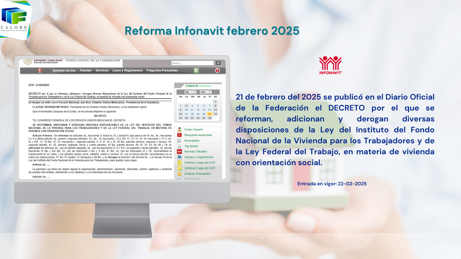 Reforma Infonavit febrero 2025 – CALOBE